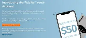 Fidelity Promotion Offers : $50 Bonus with Fidelity Youth Account